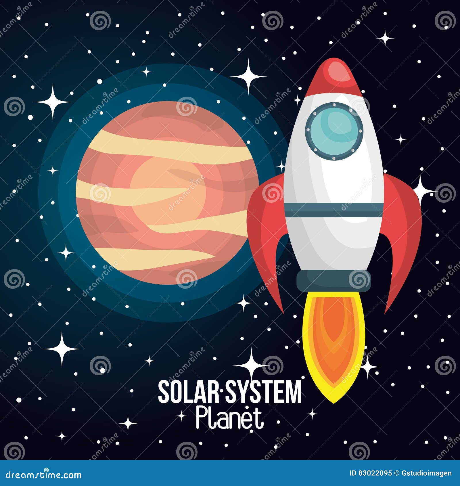 Rocket ship solar system stock illustration. Illustration of spaceship ...