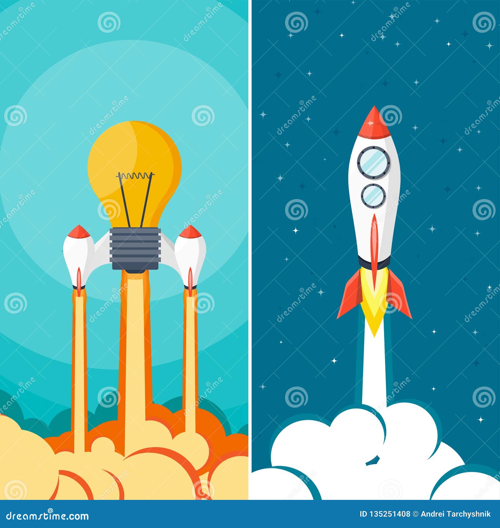 Rocket Ship. Launch. Space Travel. Start Up. Creative Idea, Innovation ...
