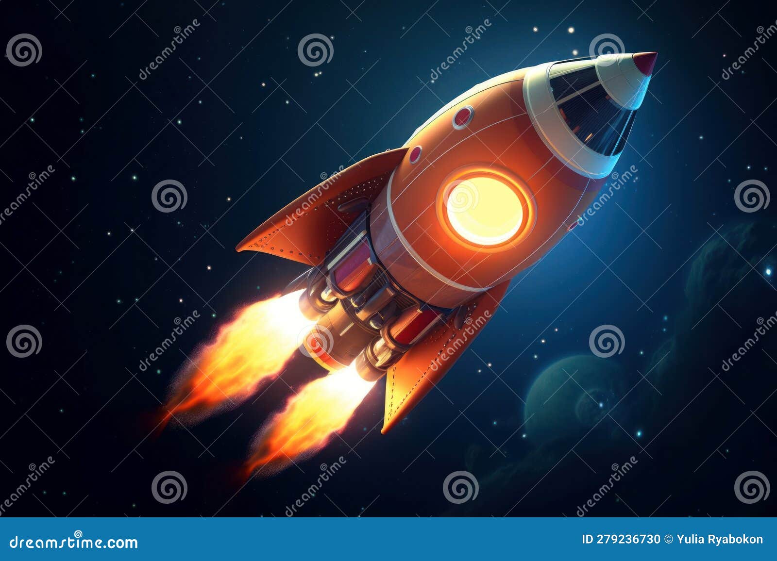 Rocket Ship Startup Fire. Generate Ai Stock Illustration - Illustration ...