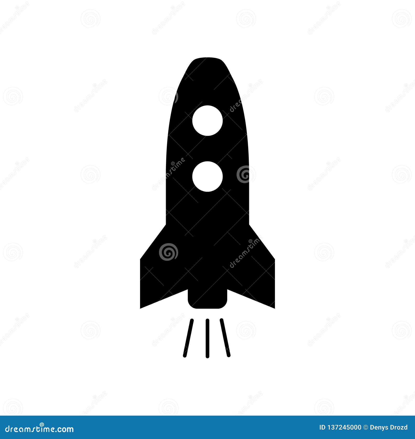 Rocket Ship Icon, Spaceship Launch Flat Vector Illustration Icon Stock ...