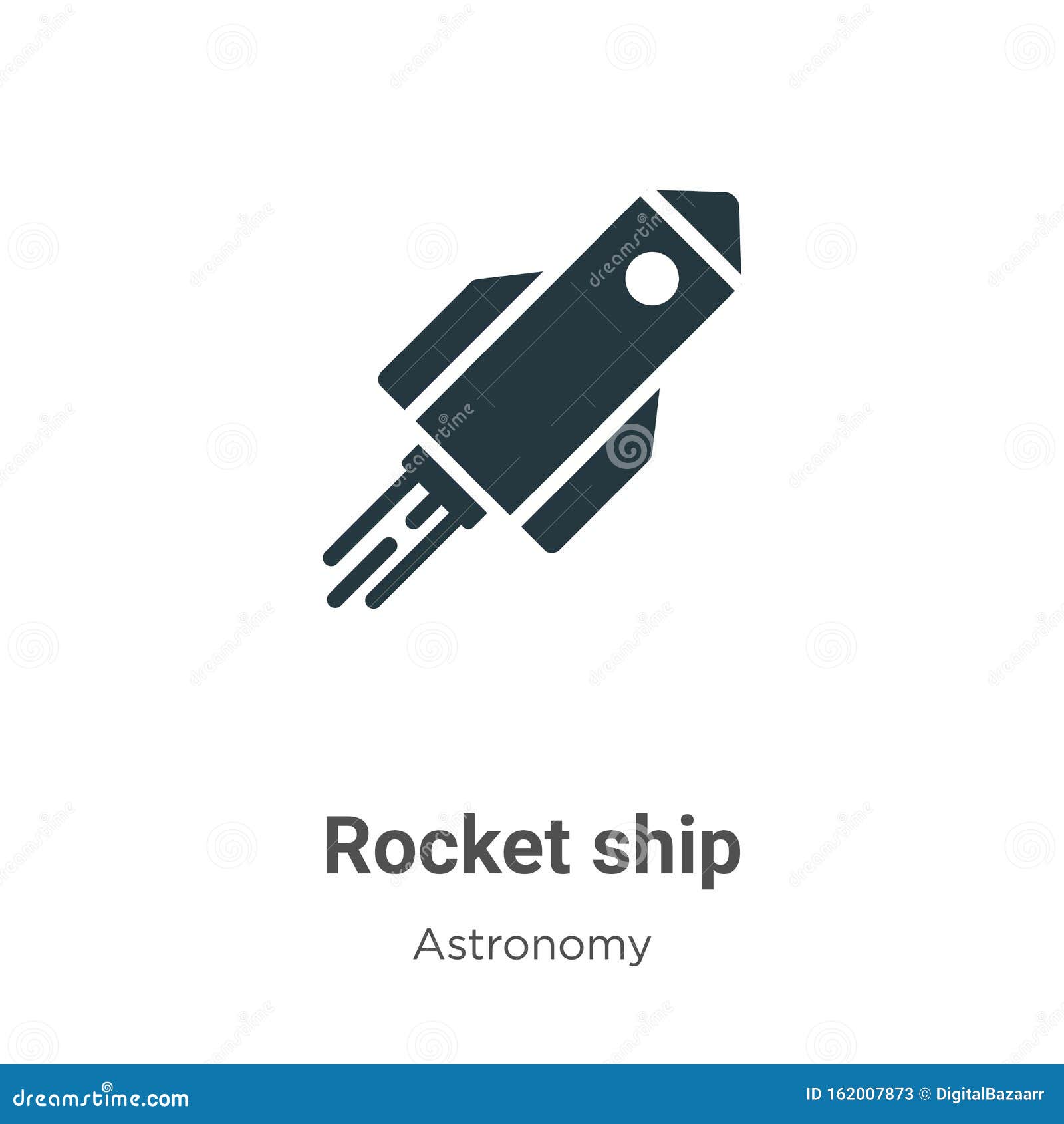 Rocket Ship Vector Icon on White Background. Flat Vector Rocket Ship ...