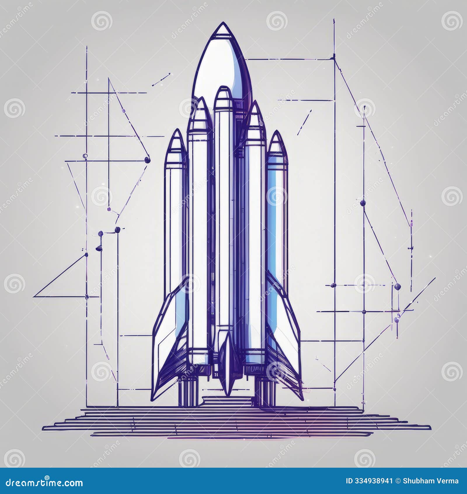 Rocket Ship. Vector Wireframe. Rocket Ship. Vector Wireframe. Abstract ...