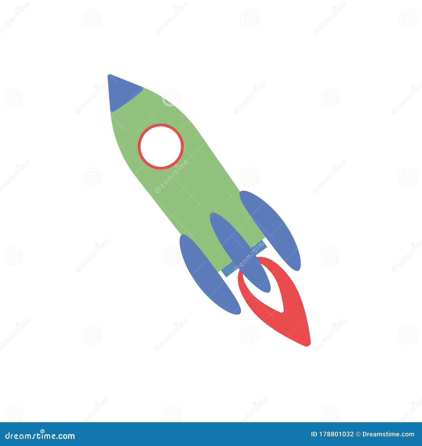 Rocket Ship on White Background. Vector Illustration in Trendy Flat ...
