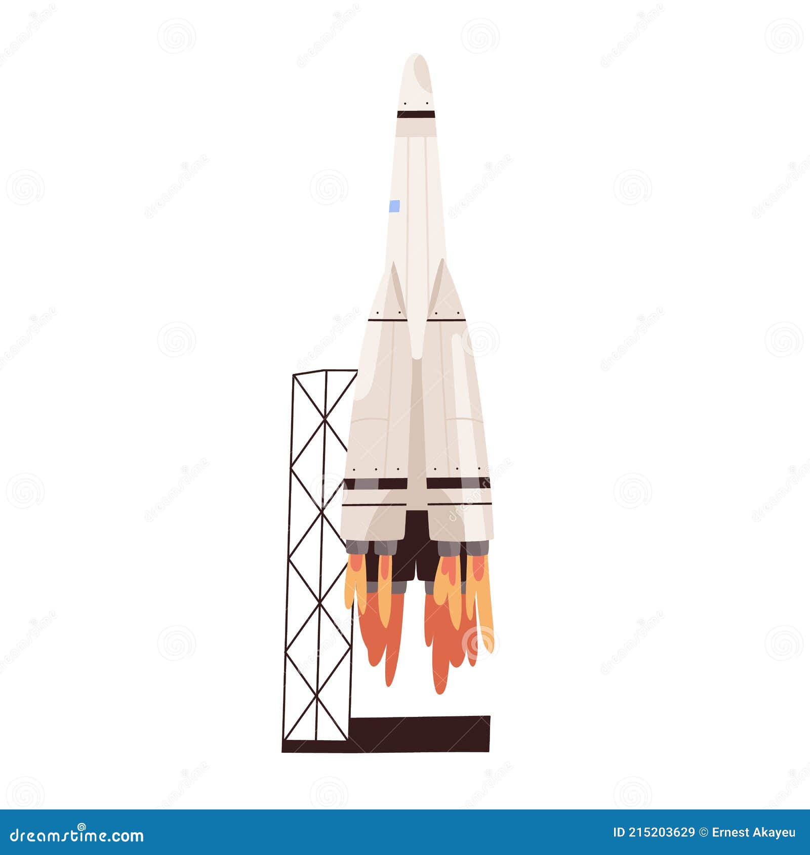 Spaceship Blasting Off Into The Space Cartoon Vector | CartoonDealer ...