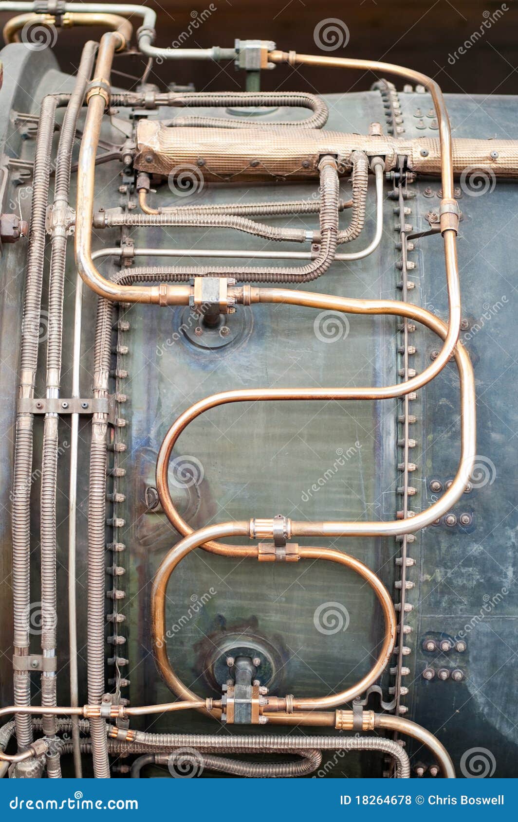 Jumble of Copper Hydraulic Lines Rocket Side Stock Photo - Image of ...