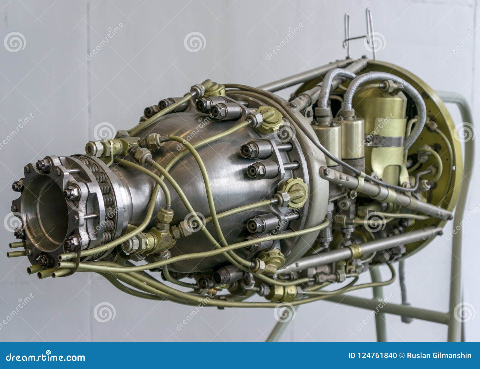 Rocket Side Silver Gold Hydraulic Lines Jumbled Together Space Vehicle ...