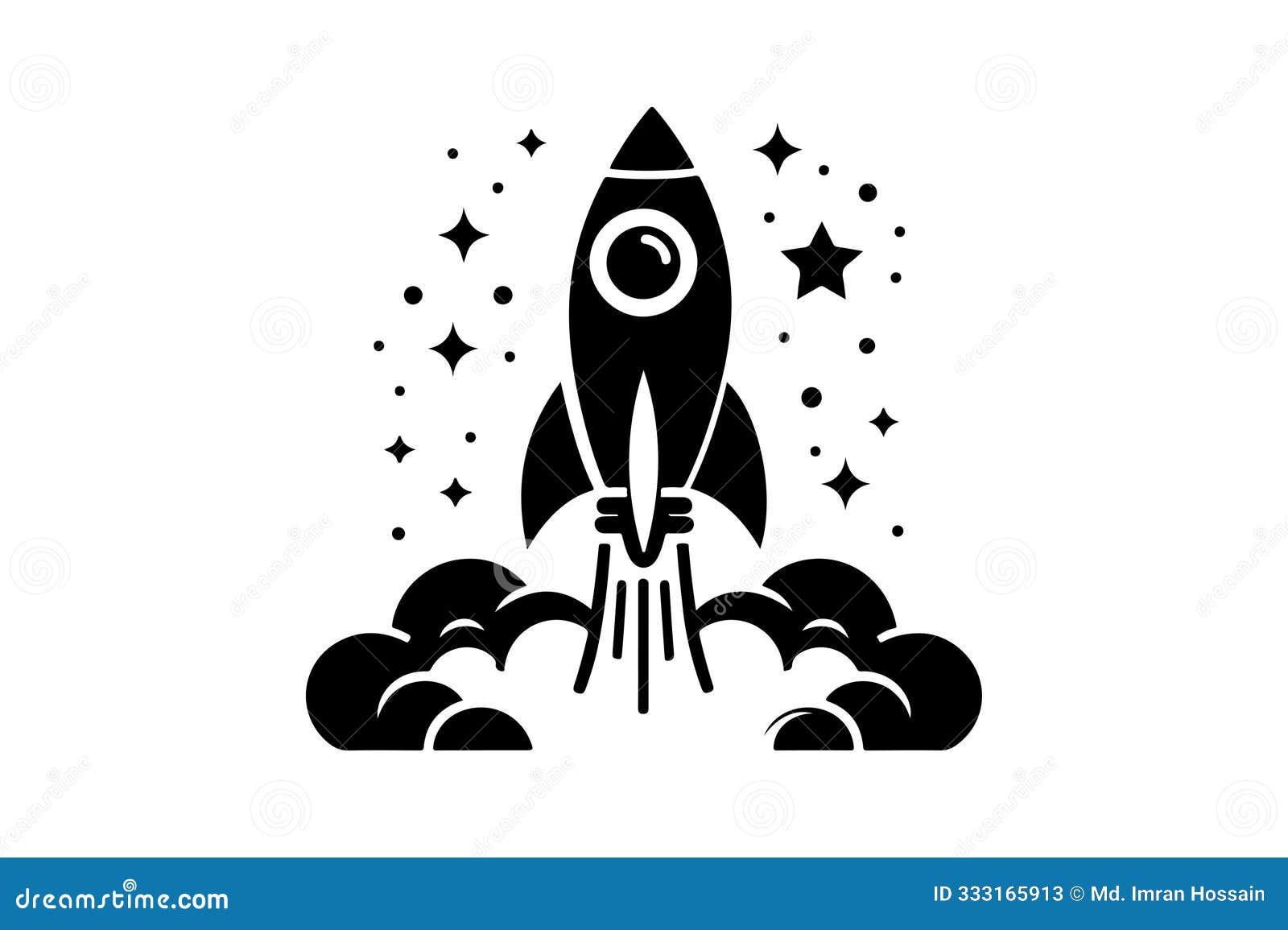 Rocket Silhouette Vector Art Illustration | CartoonDealer.com #333165913