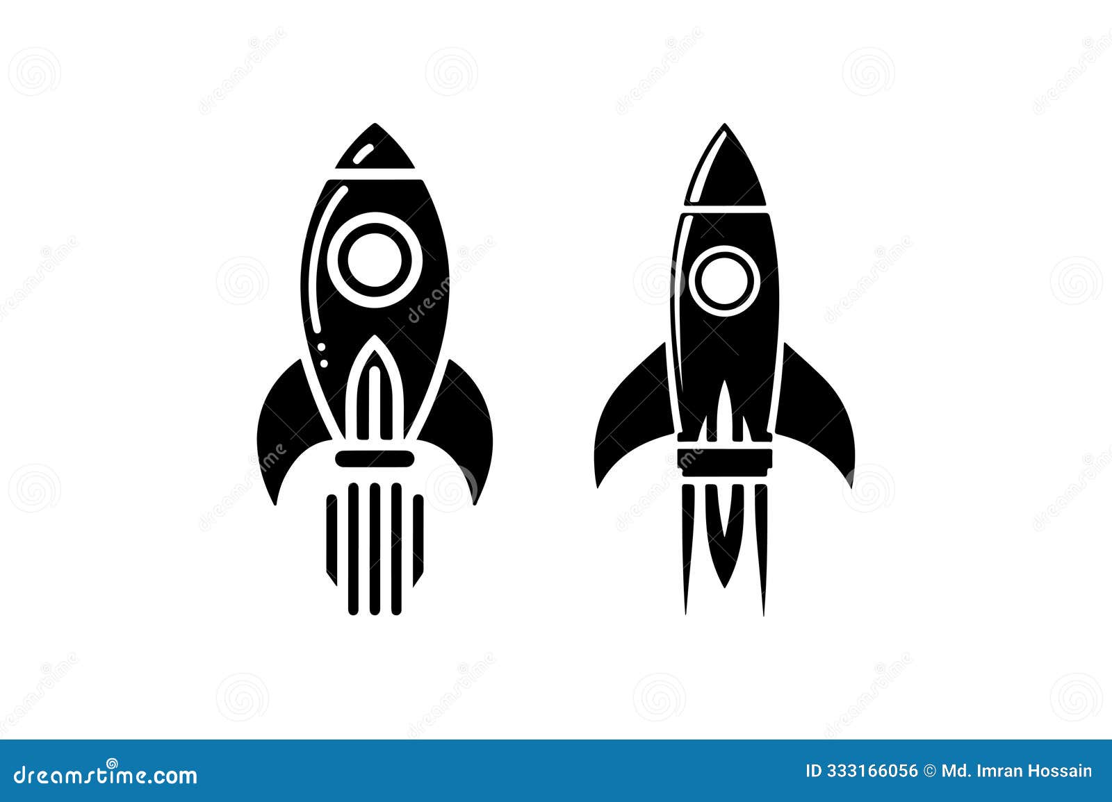 Rocket Silhouette Vector Art Illustration Stock Illustration ...