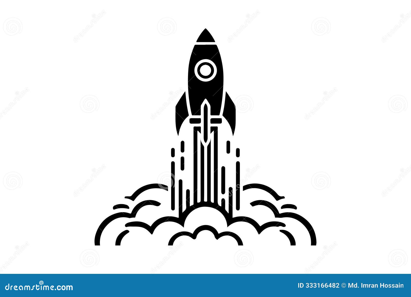 Rocket Silhouette Vector Art Illustration | CartoonDealer.com #333166285