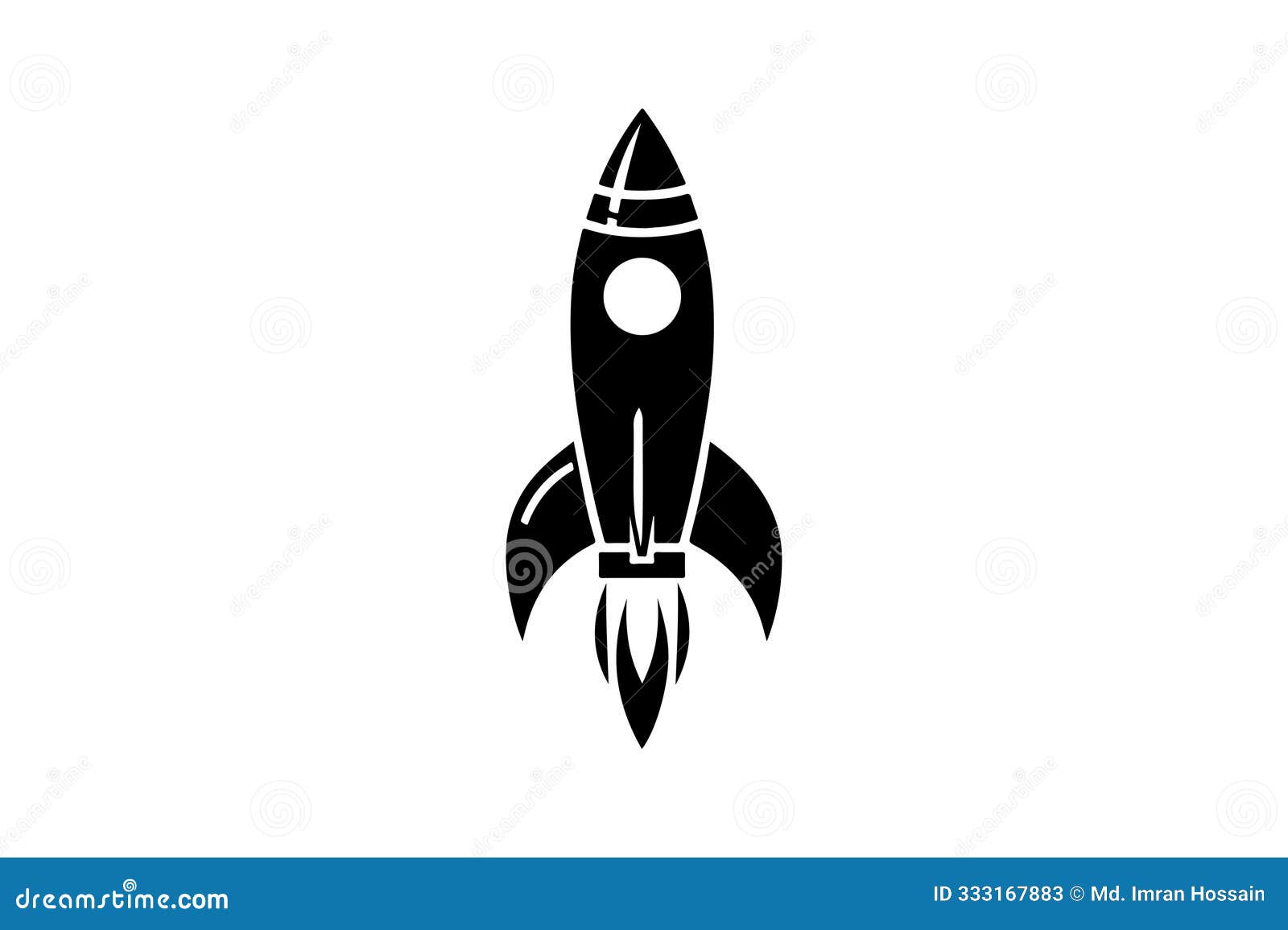 Rocket Silhouette Vector Art Illustration | CartoonDealer.com #333166285