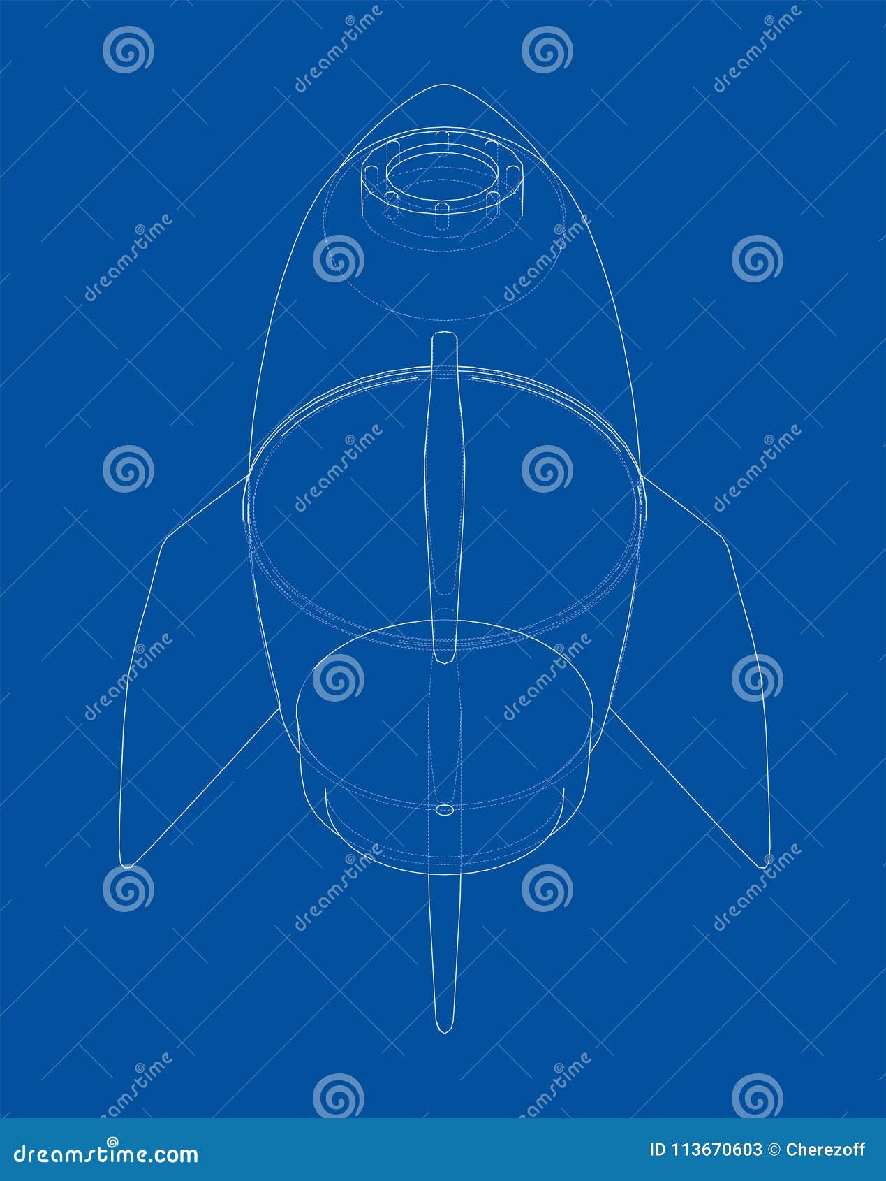 Rocket Sketch. 3d Illustration Stock Illustration - Illustration of ...