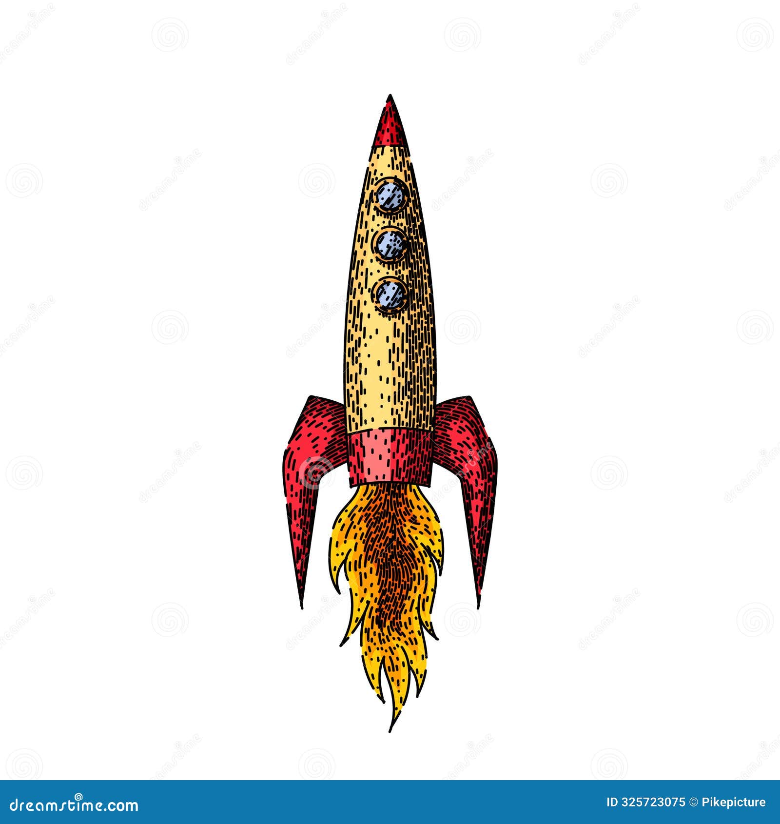Rocket Rocket Sketch Hand Drawn Vector Stock Illustration ...