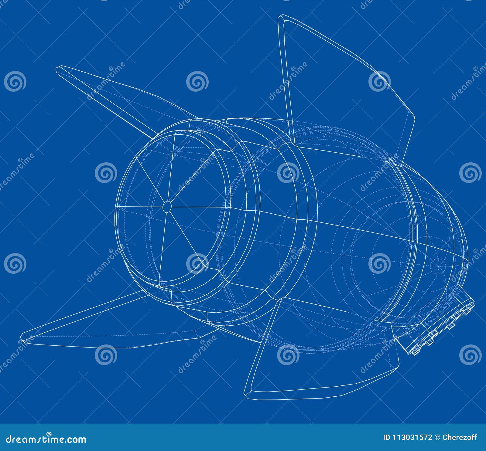 Rocket Sketch. Vector Rendering of 3d Stock Vector - Illustration of ...