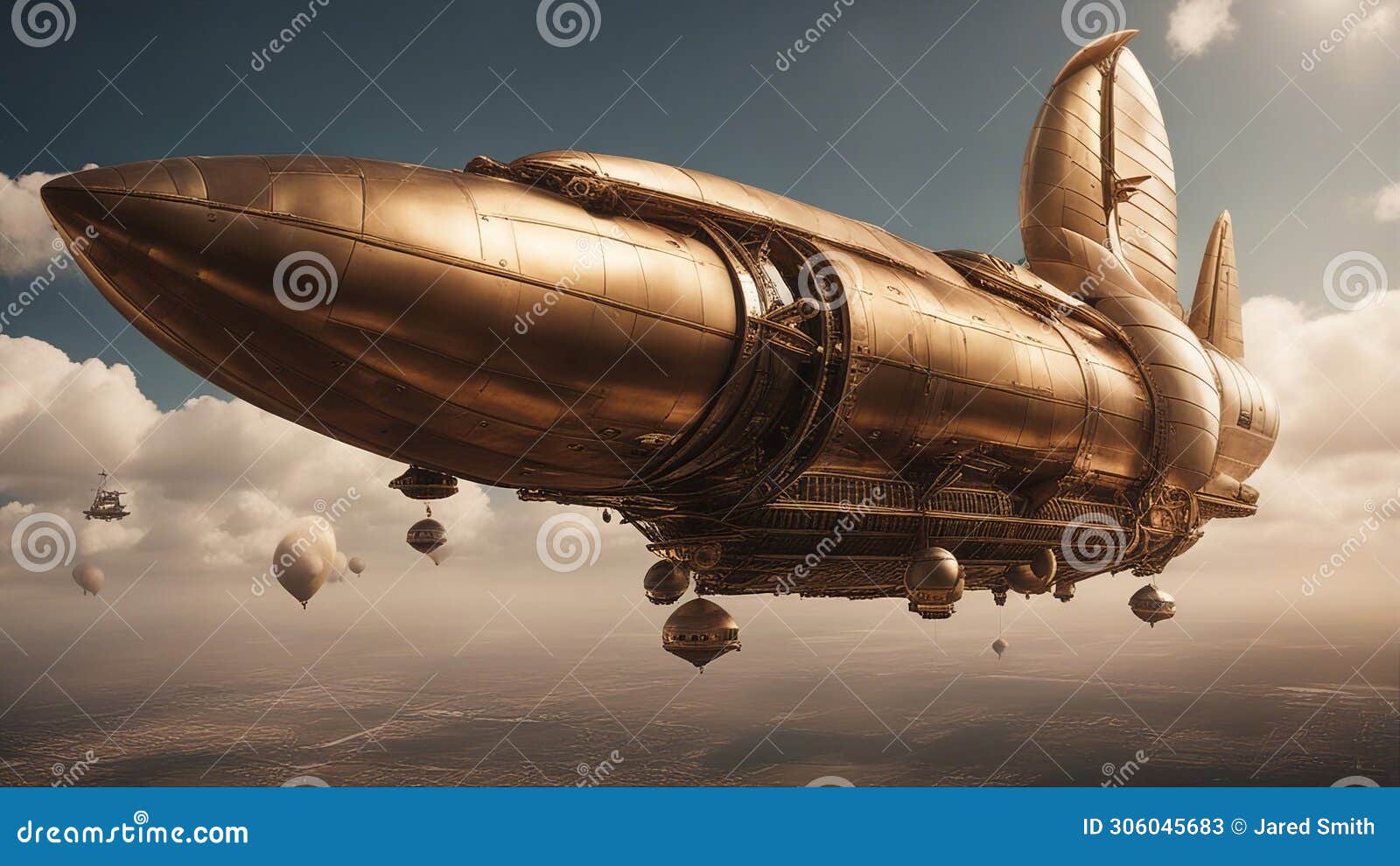 Rocket in the Sky Steampunk Space Shuttle Launching from a Giant ...
