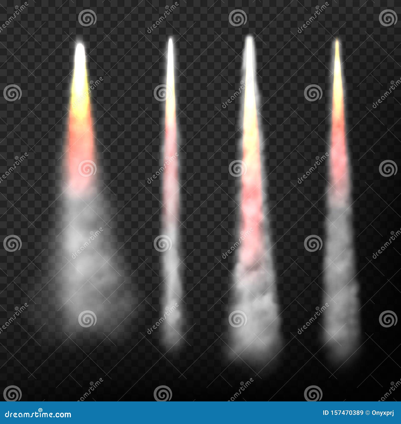 Rocket Smoke. Realistic Effect of Speed Flying Launch Space Ship Smoke ...