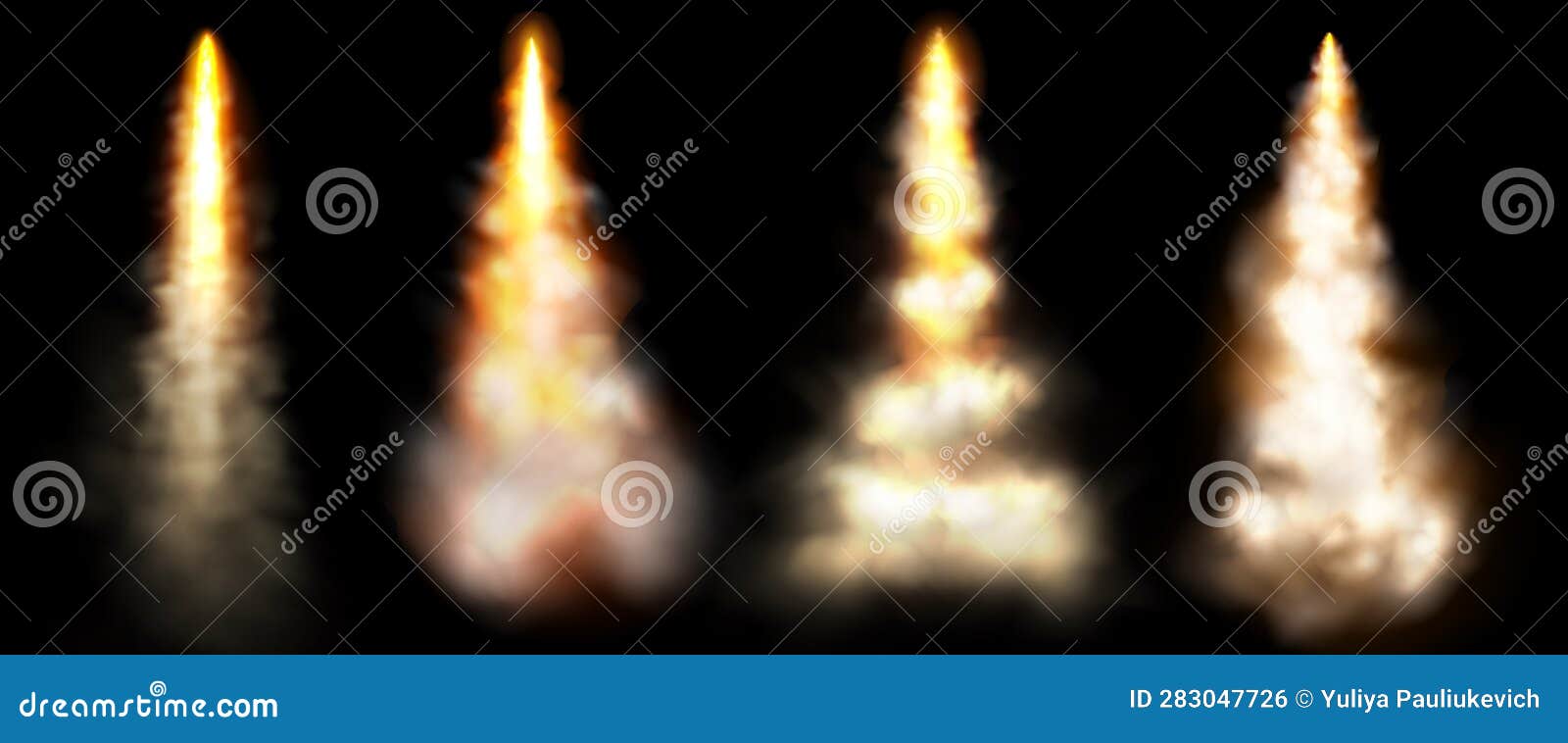 Rocket Smoke Speed Fire Trail Cloud Vector Effect Stock Vector ...
