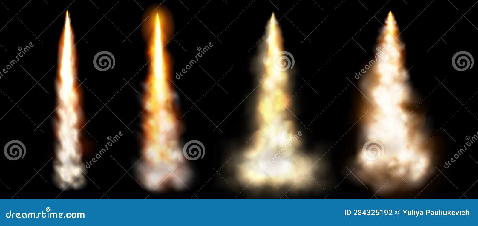 Rocket Smoke Speed Fire Trail Cloud Vector Effect Stock Vector ...