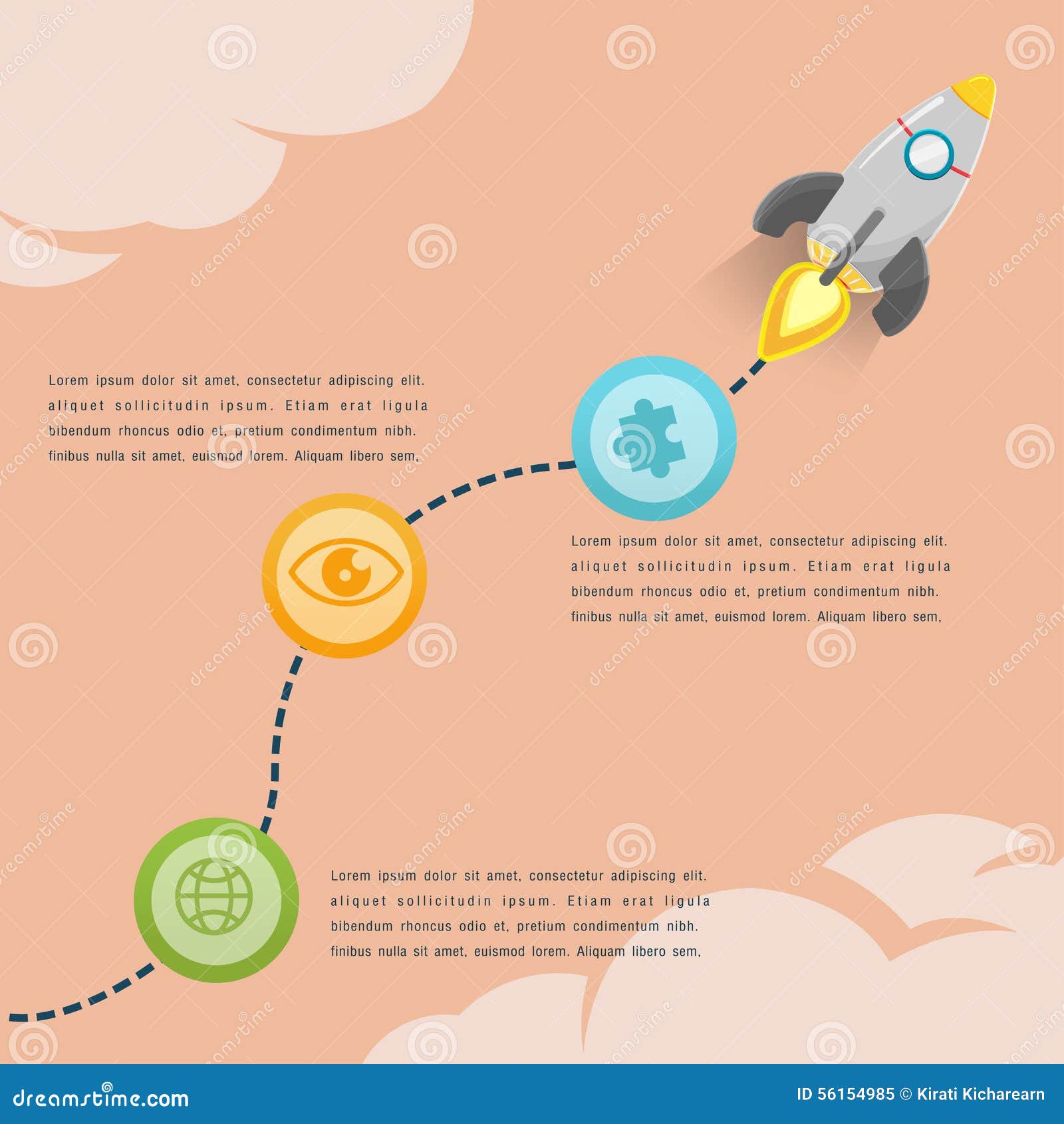Rocket Soar Info Graphic Presentation Vector Stock Illustration ...