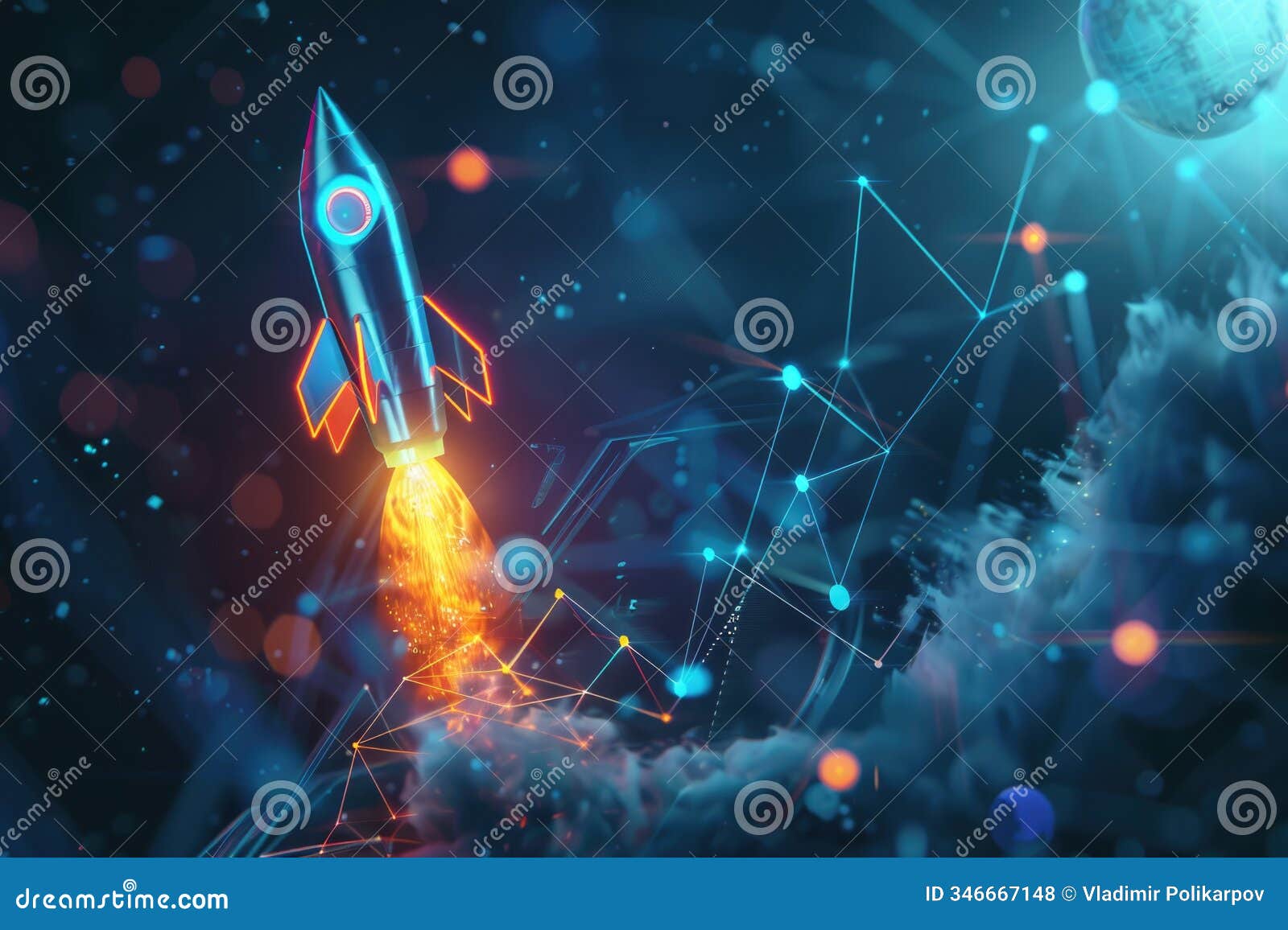 A Rocket Soaring through the Sky, Great for Sci-fi or Technology ...