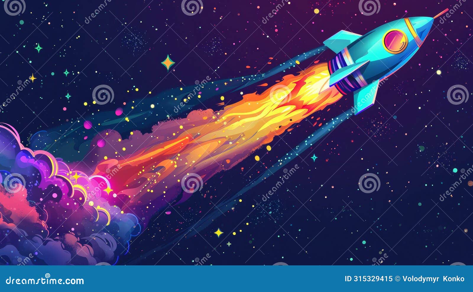 Rocket Soaring through the Sky Stock Image - Image of launch ...