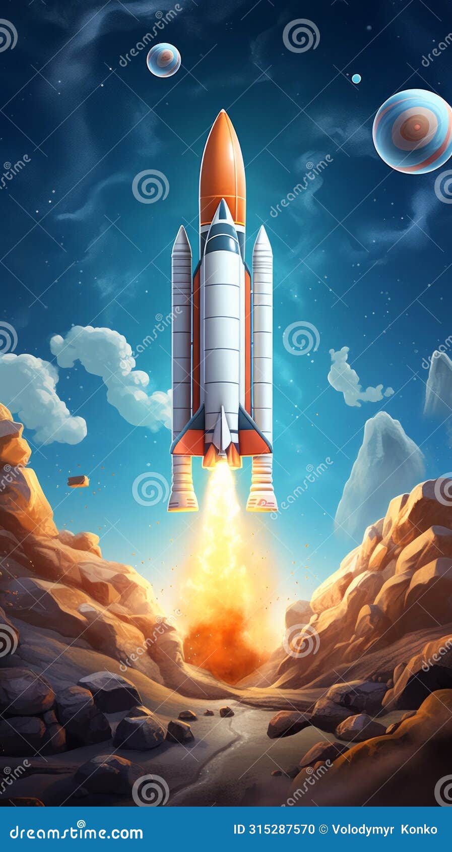 Rocket Soaring To the Stars Stock Photo - Image of exploration, space ...