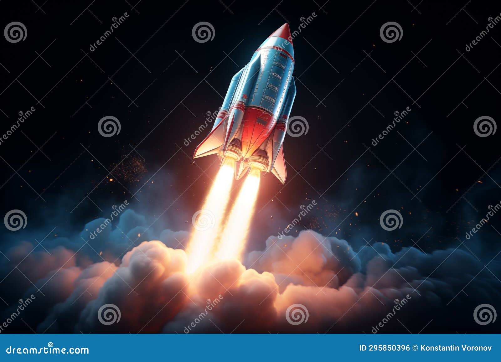Rocket Soaring through Vibrant Space, Representing Quick Growth. Stock ...