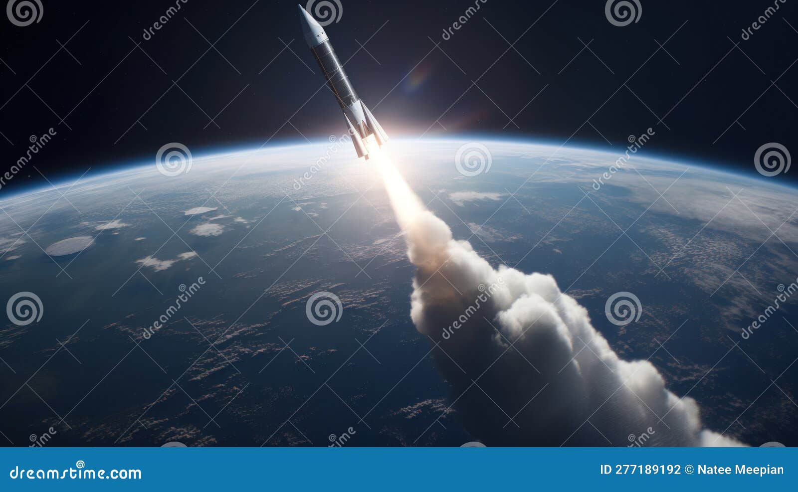 A Rocket Soars from Earth into Space, Science Concept. Generative AI ...