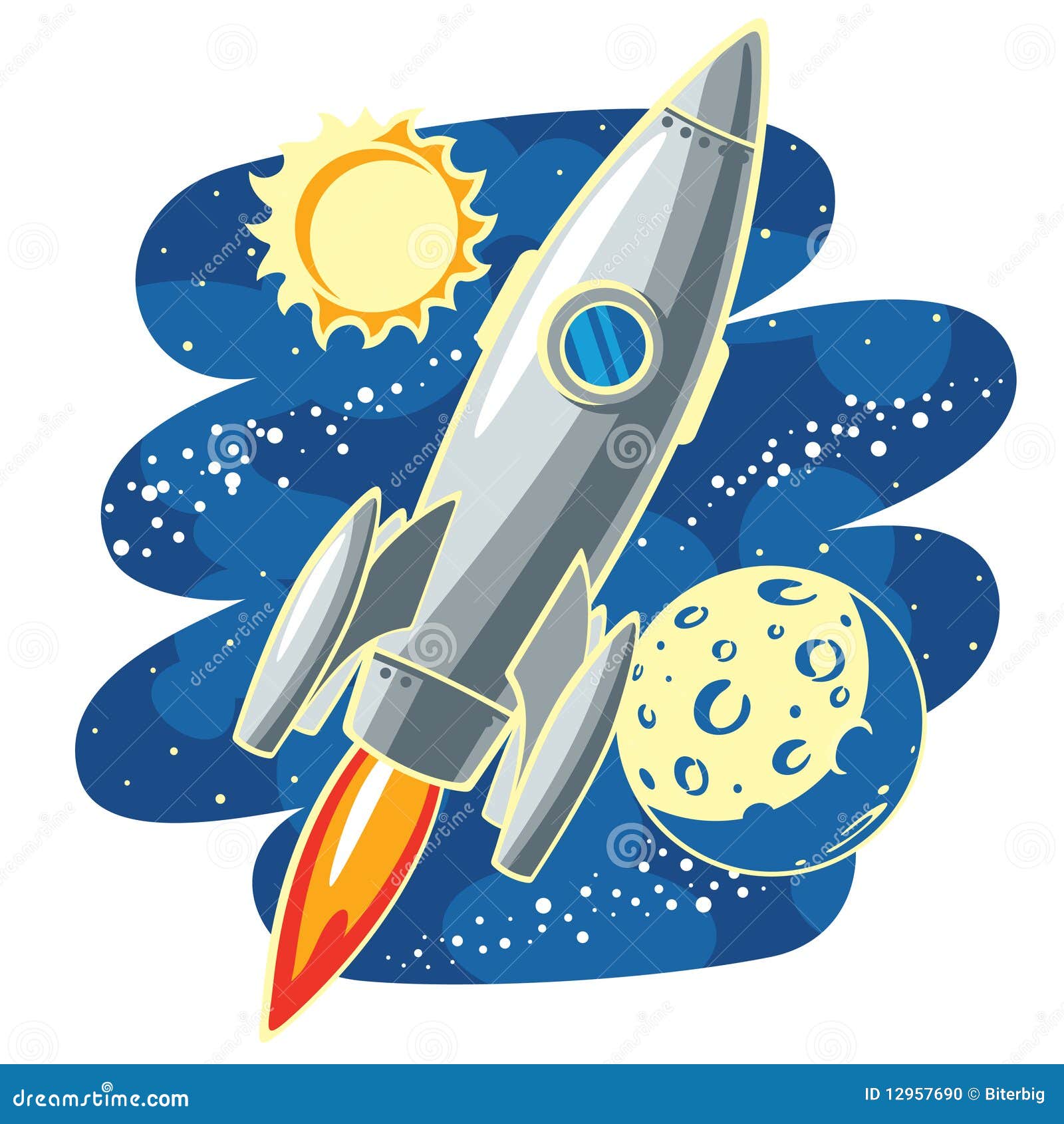 Rocket In Space Clipart