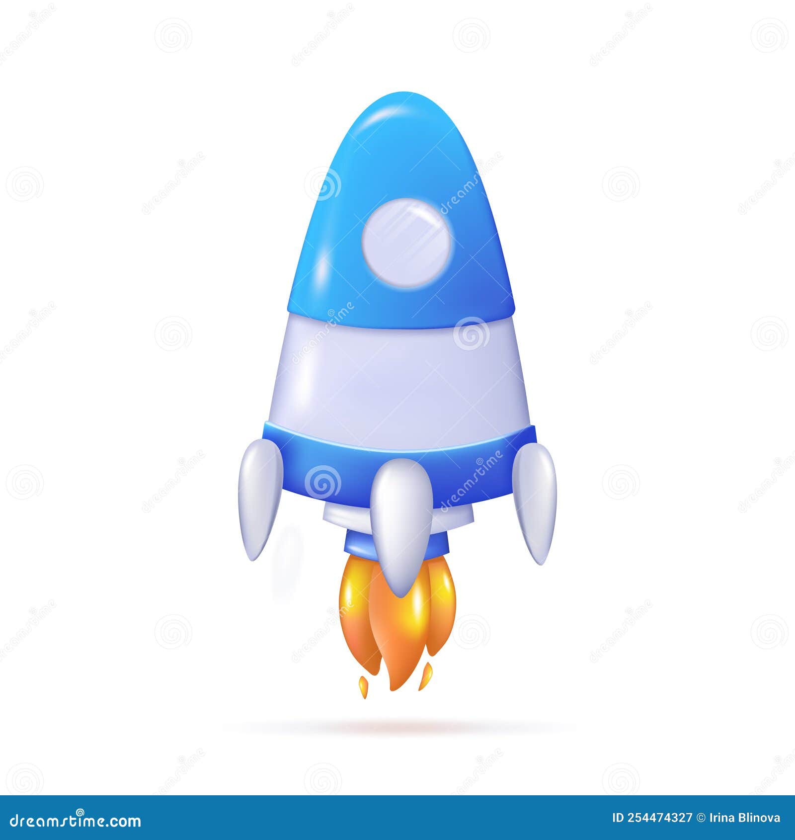 Rocket Space Cartoon in 3D Vector Illustration. Stock Vector ...