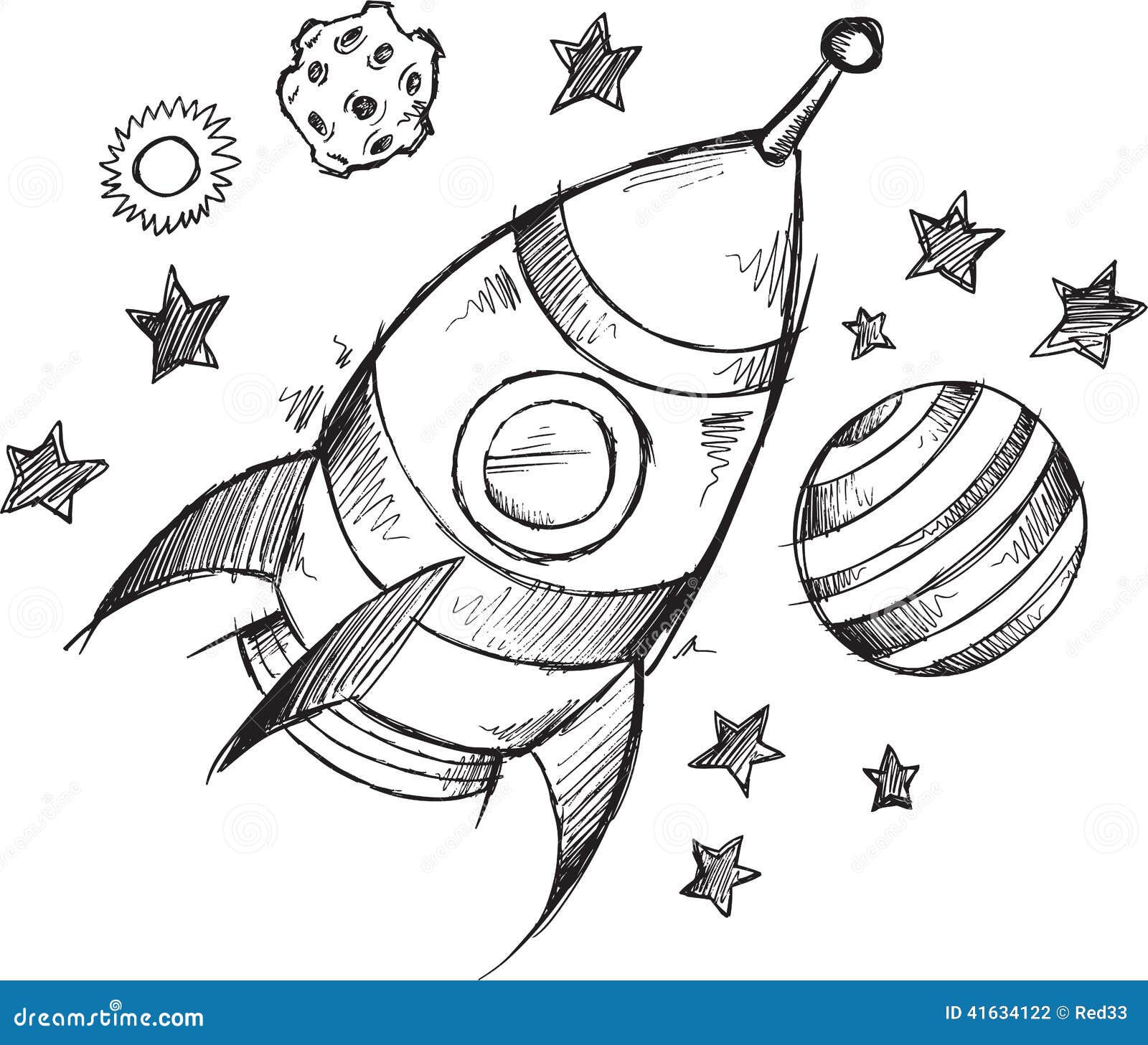Rocket Or Space Shuttle With Astronaut Or Spaceman Cartoon Vector ...