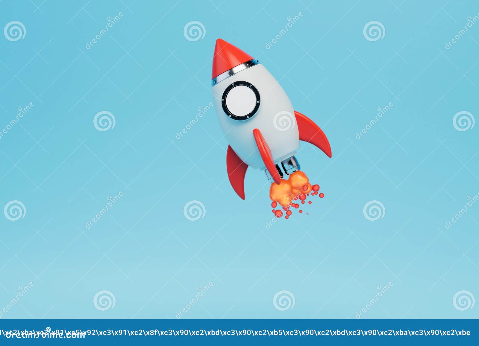 Rocket for Space Exploration. a Rocket Taking Off on a Blue Background ...