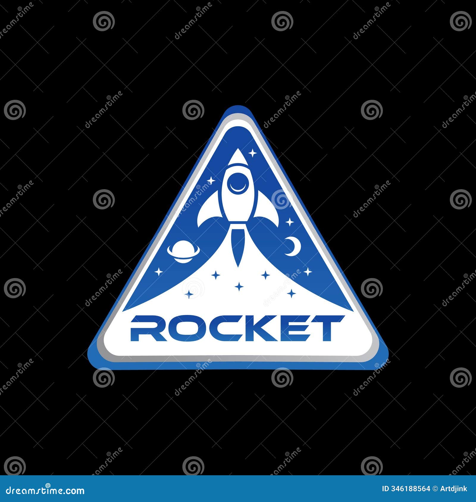 Rocket Space Galaxy Vector Design Logo Emblem Stock Illustration ...