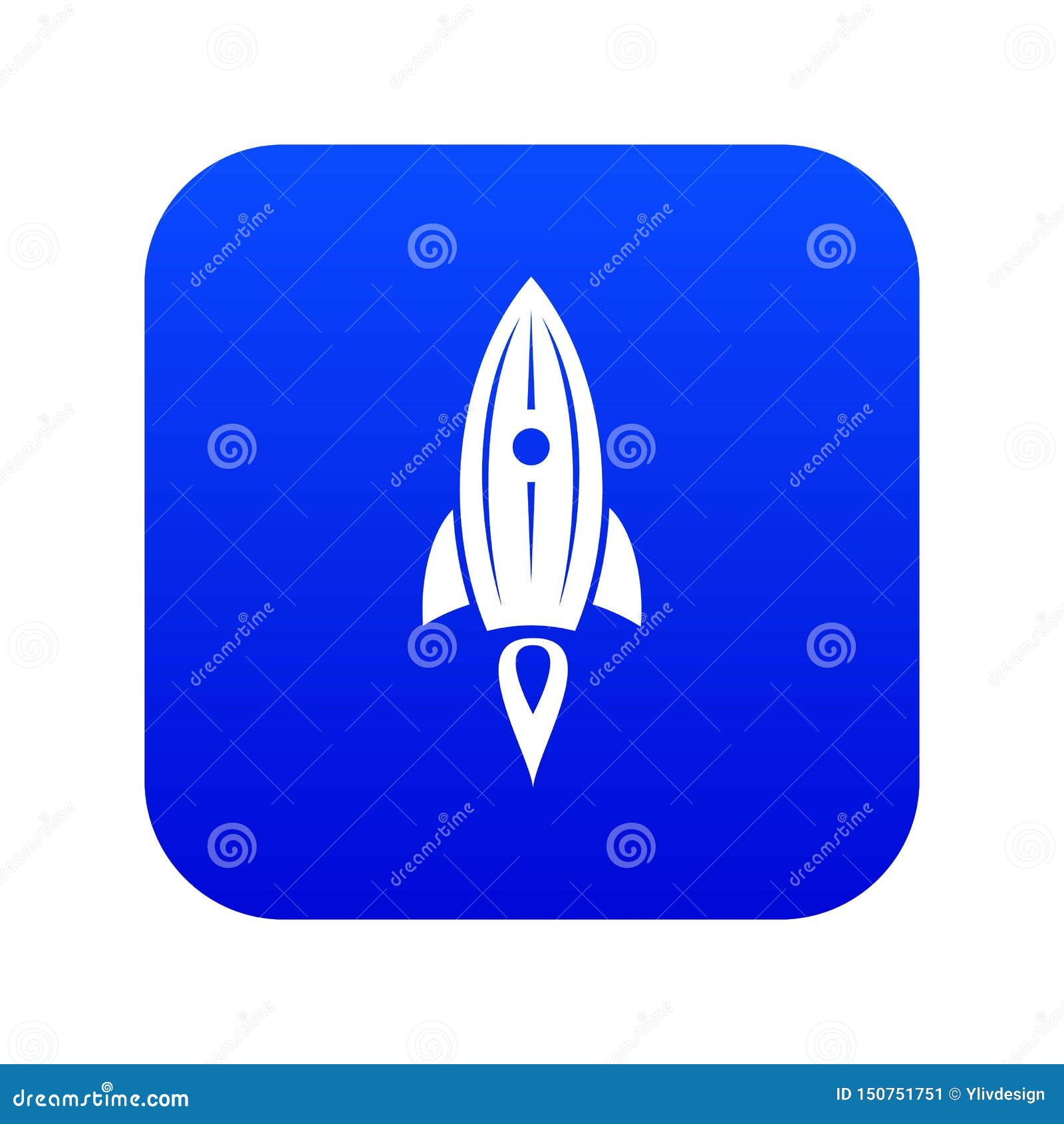 Rocket Space Icon Blue Vector Stock Vector - Illustration of galaxy ...