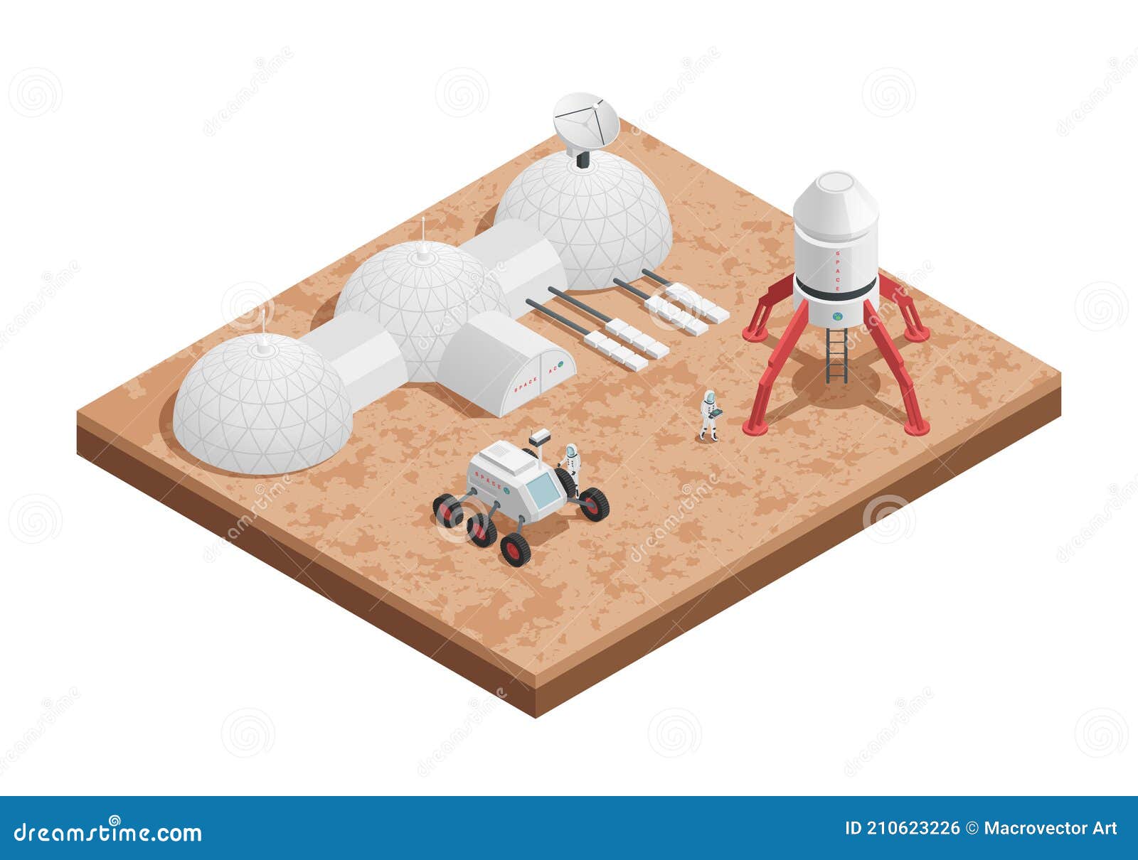 Rocket Space Isometric Composition Stock Vector - Illustration of ...