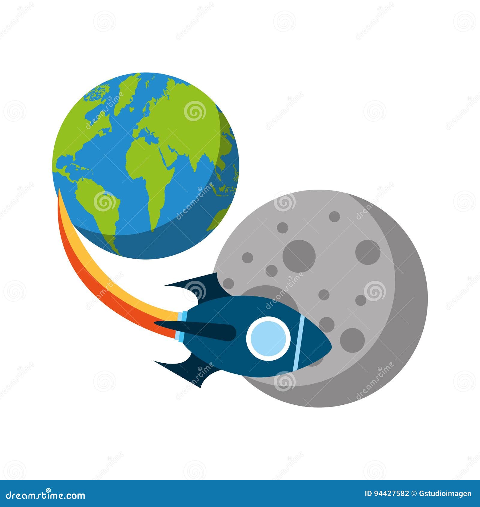 Rocket Space with Planet Earth Stock Vector - Illustration of ...