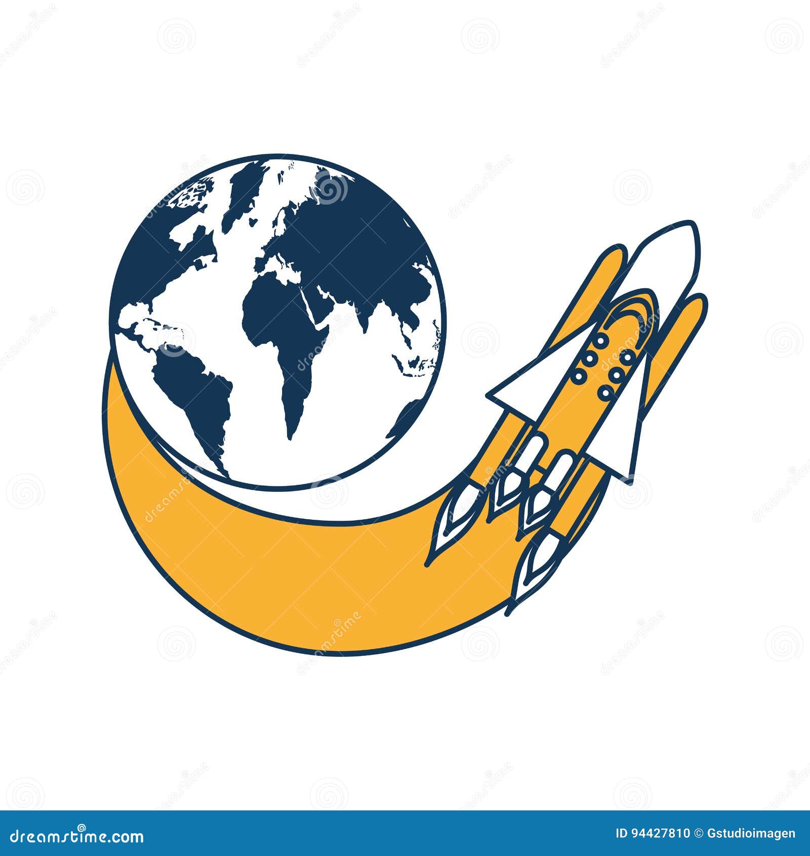 Rocket Space with Planet Earth Stock Vector - Illustration of finance ...
