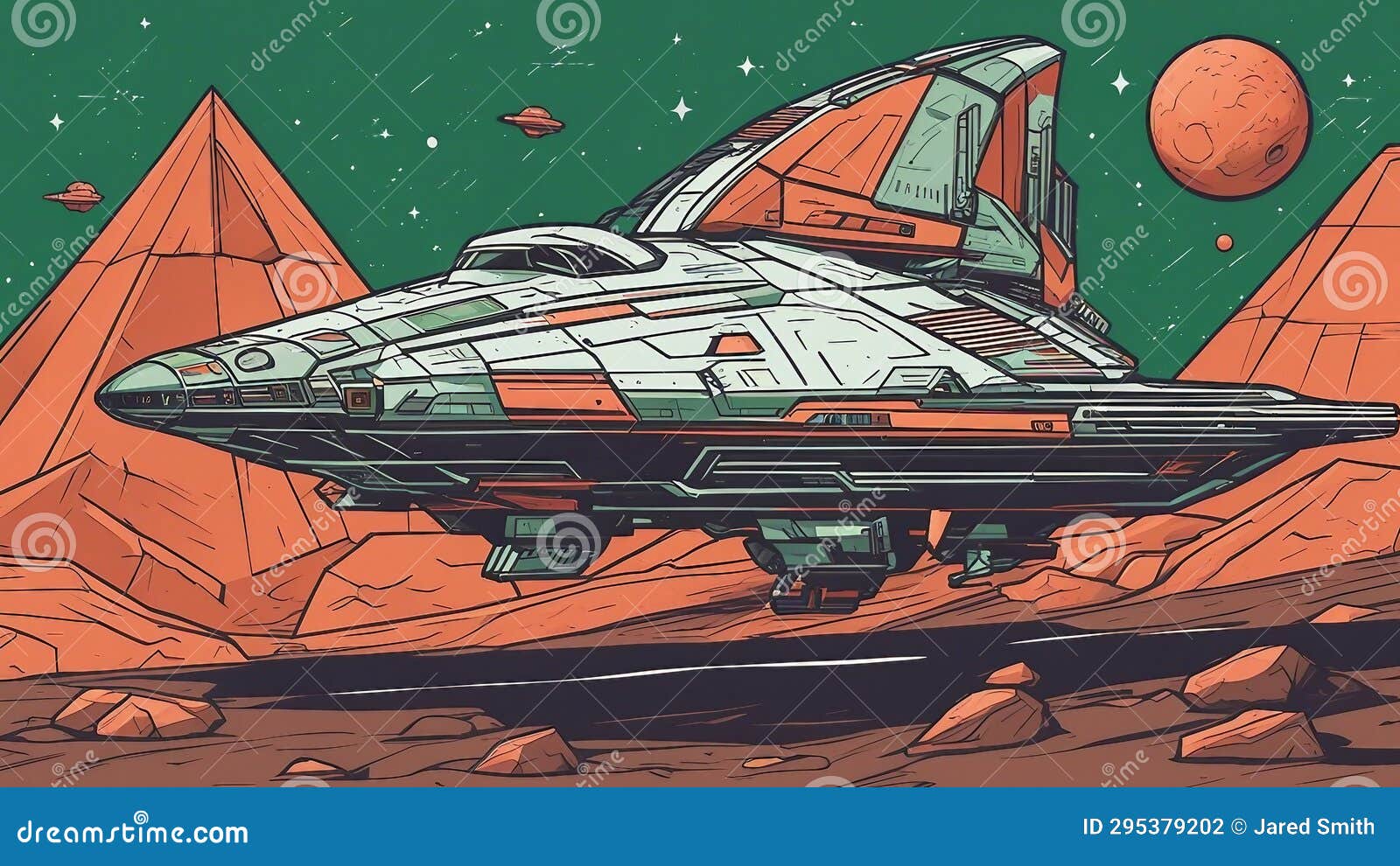 A Spaceship With A Triangular Shape And Angular, Pointed Wings ...