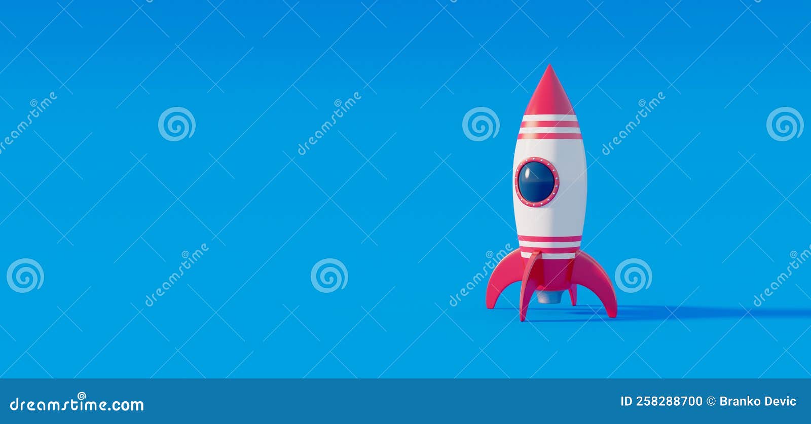 Rocket Space Ship on Blue Background. Space Exploration Concept 3d ...