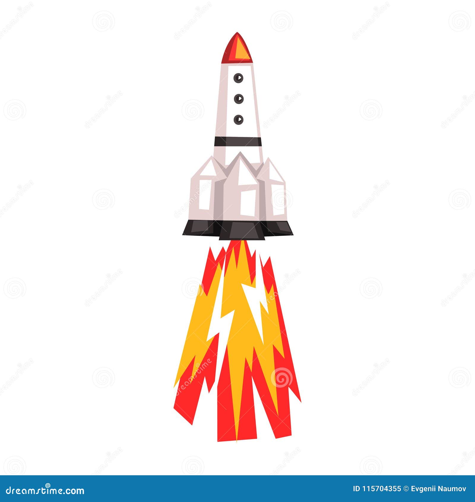 Rocket, Space Ship Cartoon Vector Illustration on a White Background ...