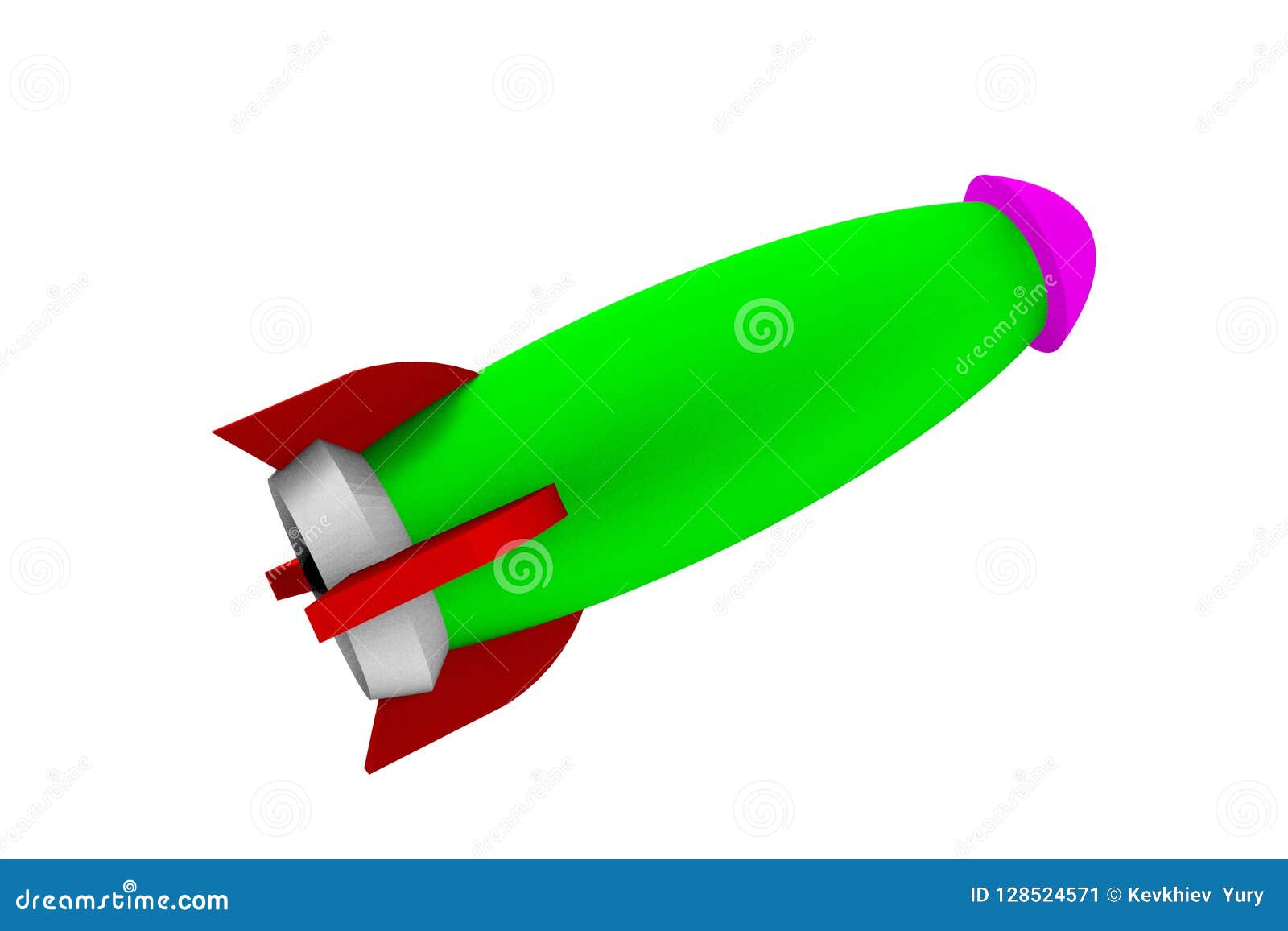 Rocket Space Ship 3D Rendering Stock Illustration - Illustration of ...