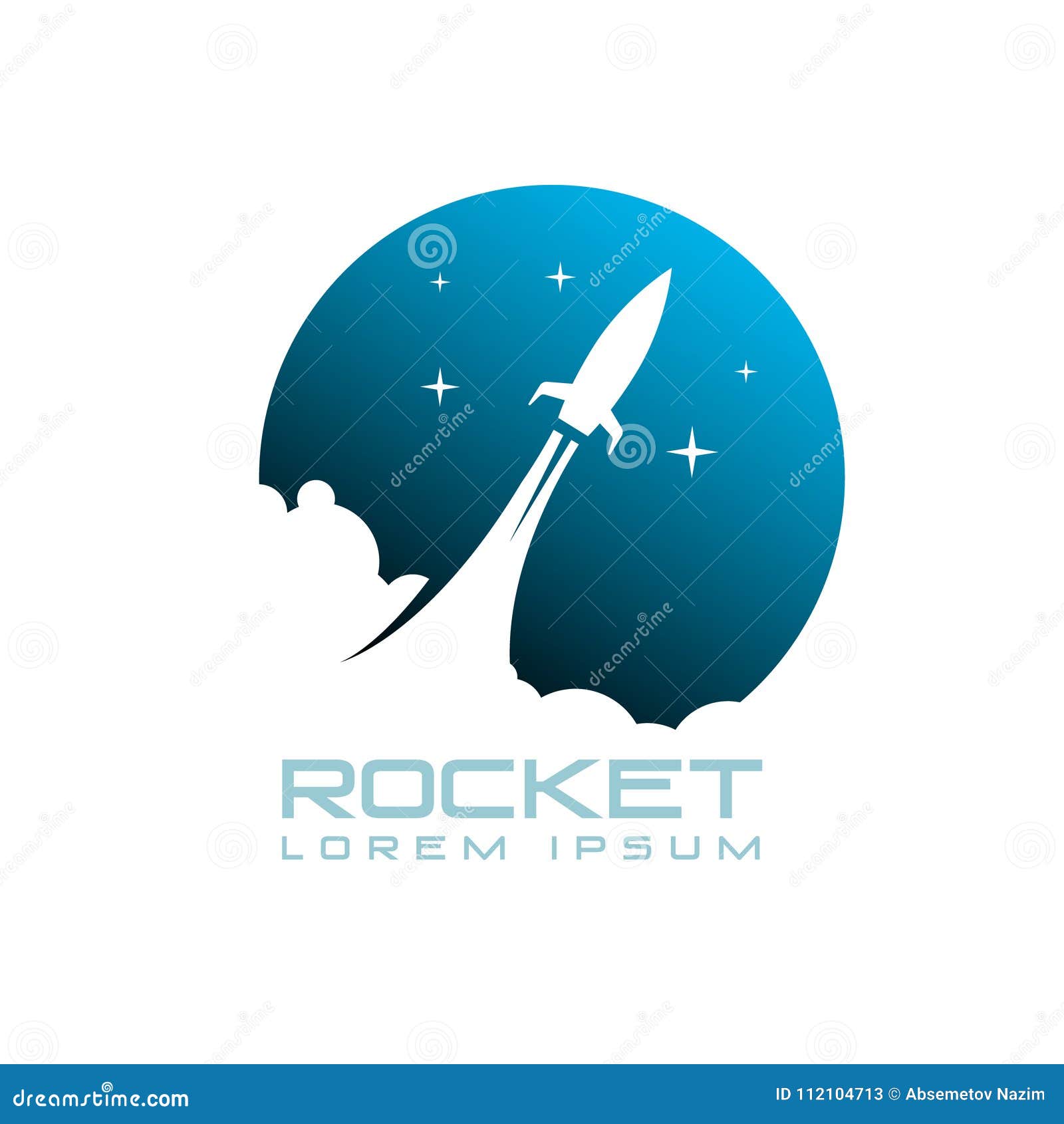 Rocket Space Ship Emblem Vector Illustration Stock Vector ...