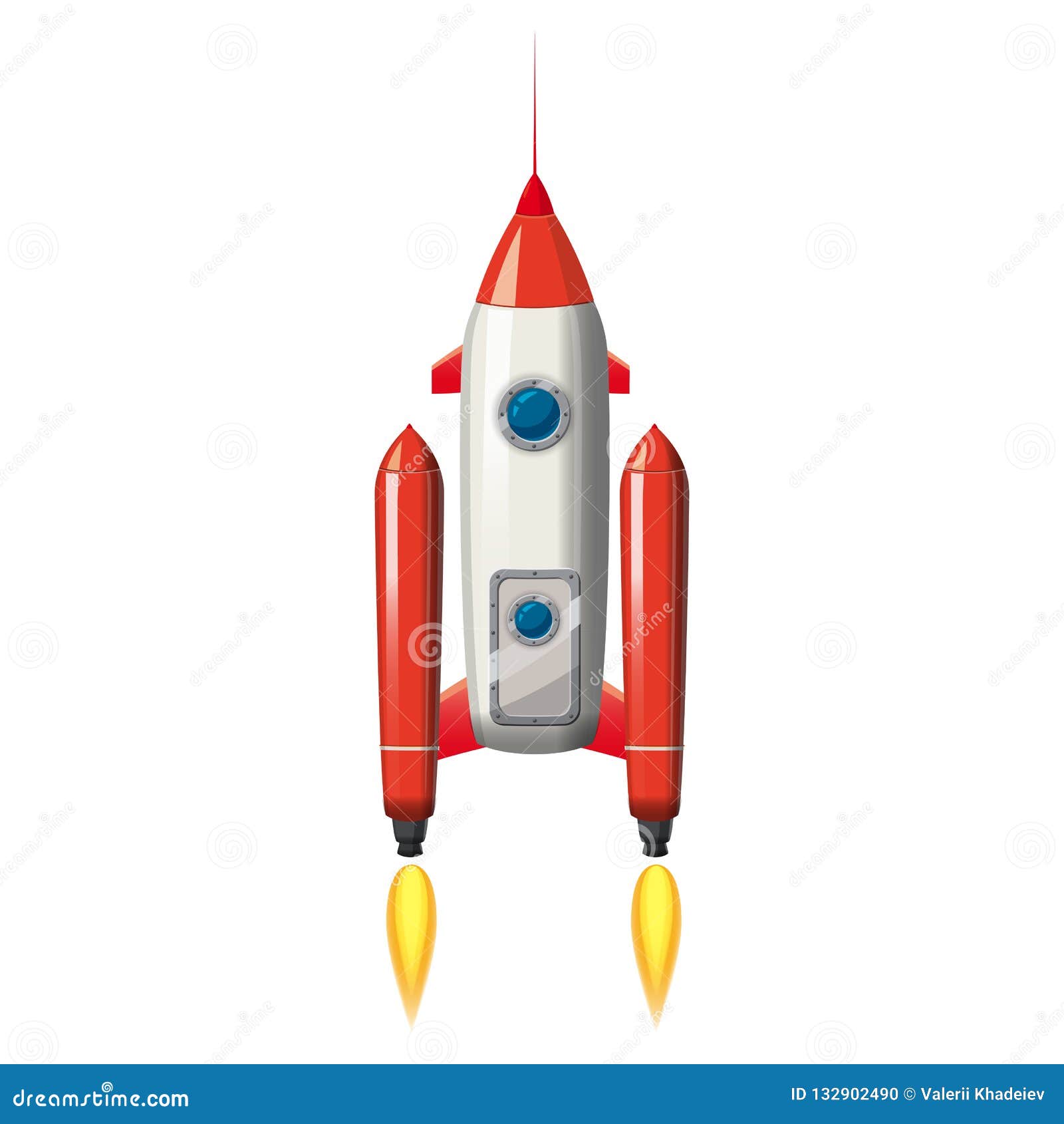 Rocket Space Ship, Isolated Vector Illustration. Simple Retro Spaceship ...