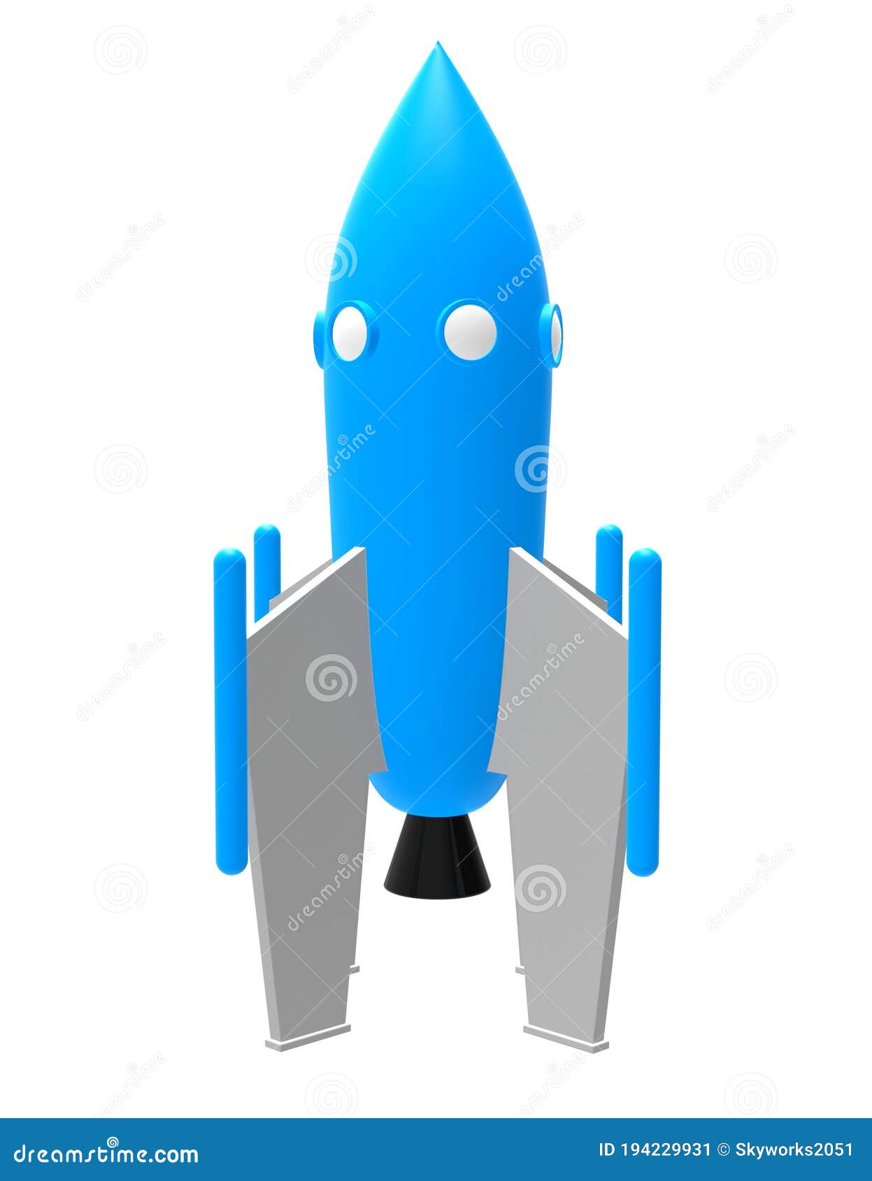 Rocket Space Ship Isolated on White Background. Cartoon Rocket. Rocket ...