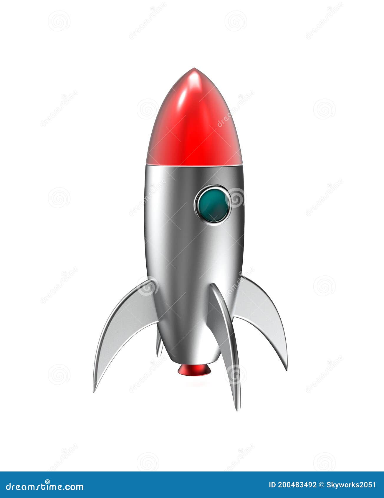 Rocket Space Ship Isolated on White Background. Cartoon Rocket. Rocket ...