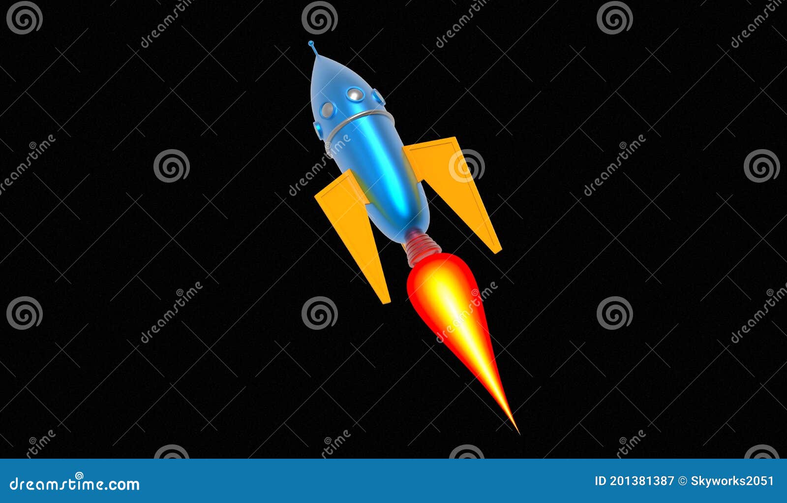 Rocket Space Ship Isolated on White Background. Cartoon Rocket. Rocket ...