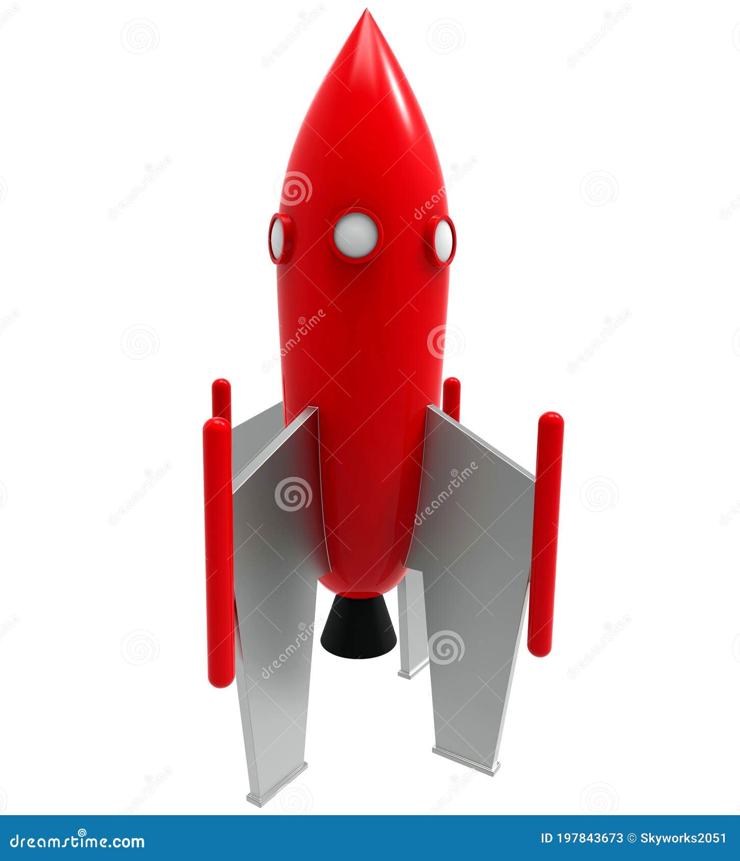 Rocket Space Ship Isolated on White Background. Cartoon Rocket. Rocket ...