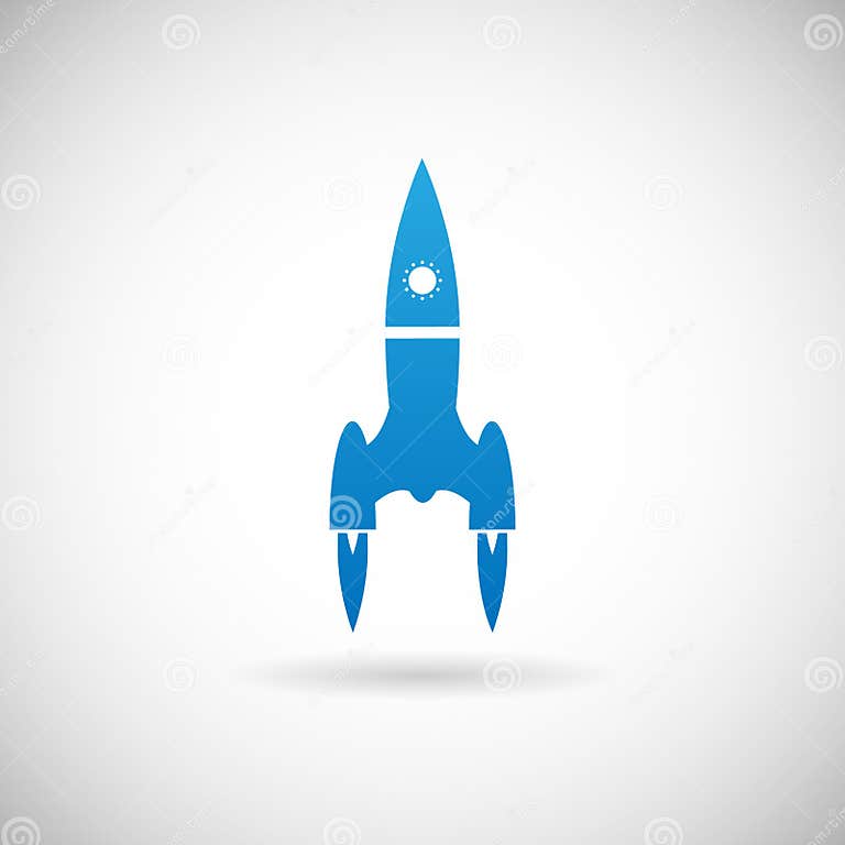 Rocket Space Ship Launch Symbol Icon Design Template on Grey Background ...