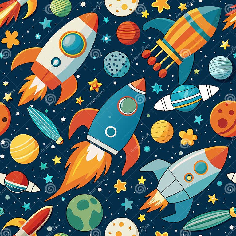 Bold and Dynamic Rocket Patterns for Space-Inspired Creations. Ai Image ...