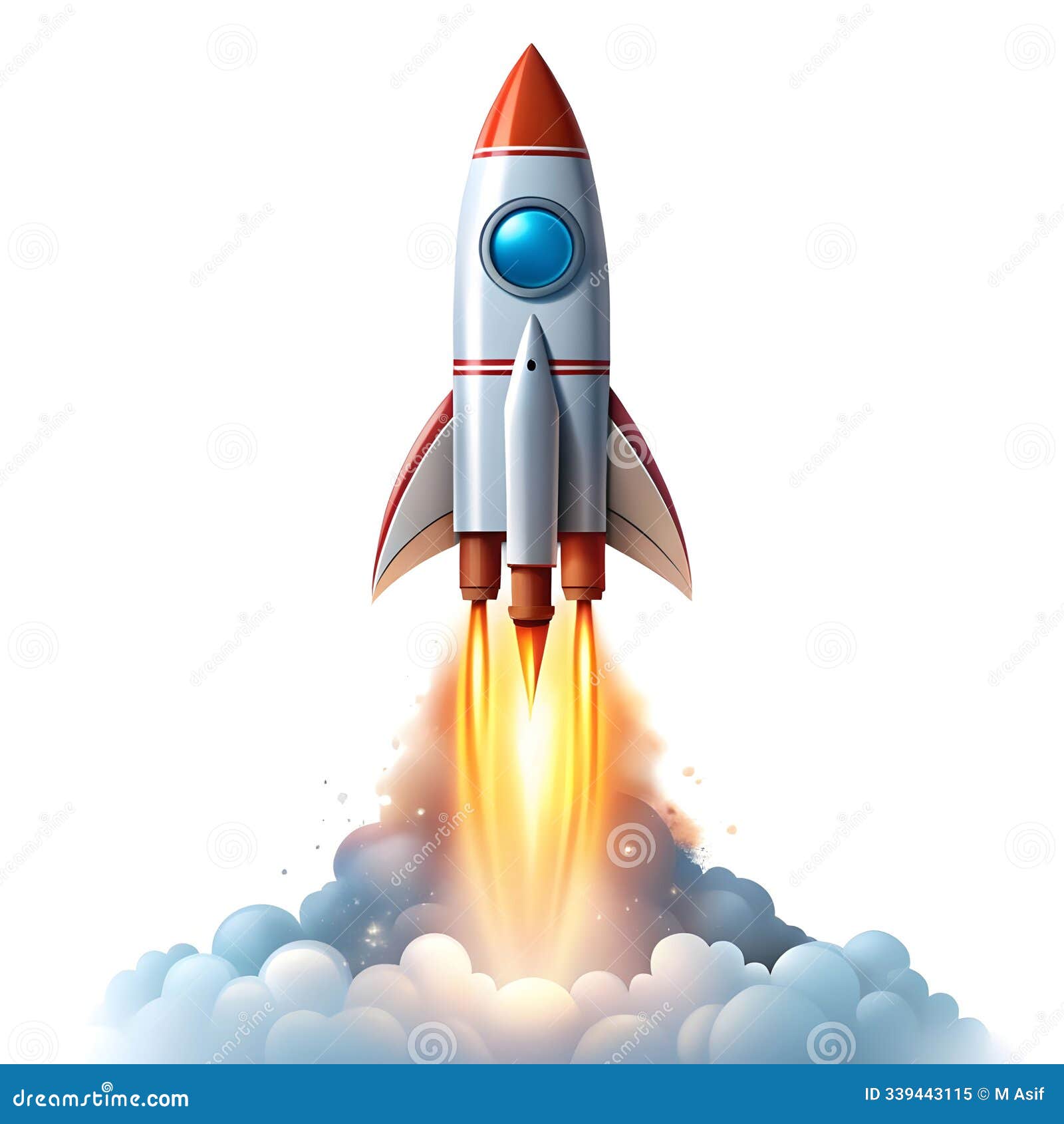 A Sleek Rocket Soars through the Vastness of Space Stock Illustration ...
