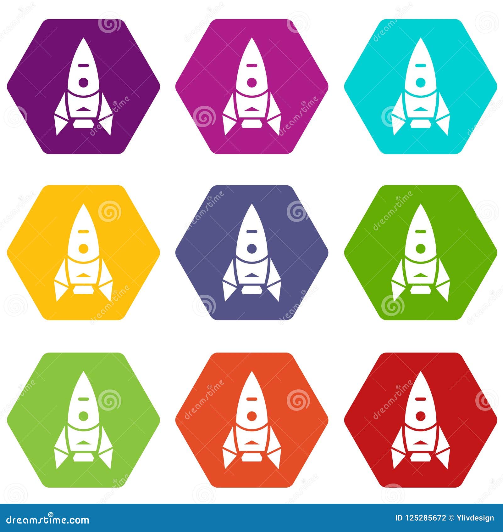 Rocket Spacecraft Icons Set 9 Stock Illustration - Illustration of fire ...